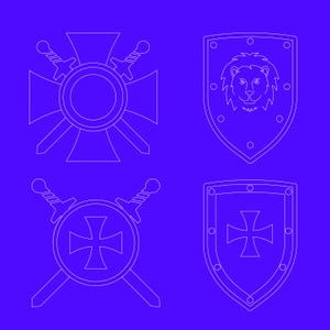 Heraldic Shield SVG Bundle: Medieval Renaissance Designs (digital ...