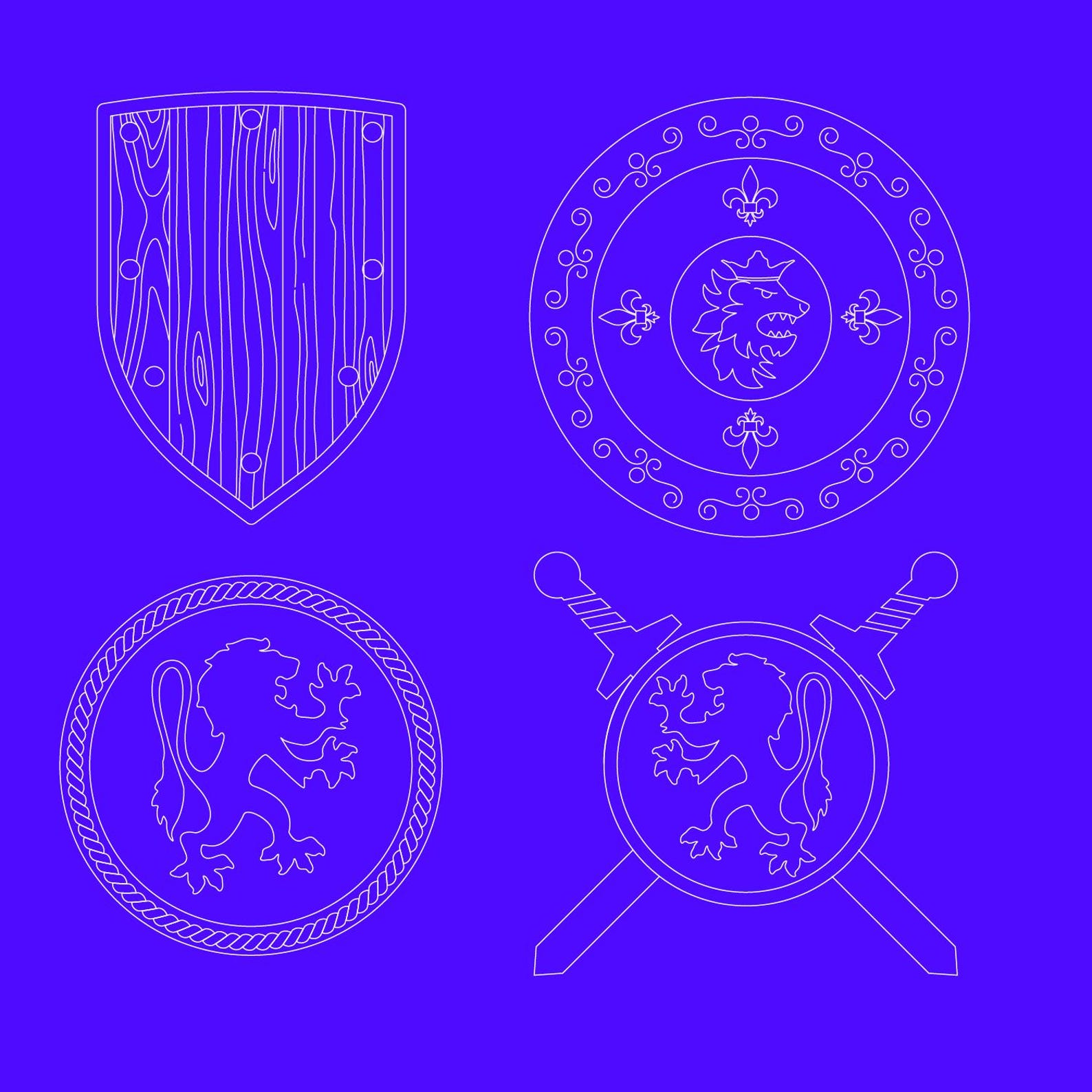 Heraldic Shield SVG Bundle: Medieval Renaissance Designs (digital ...