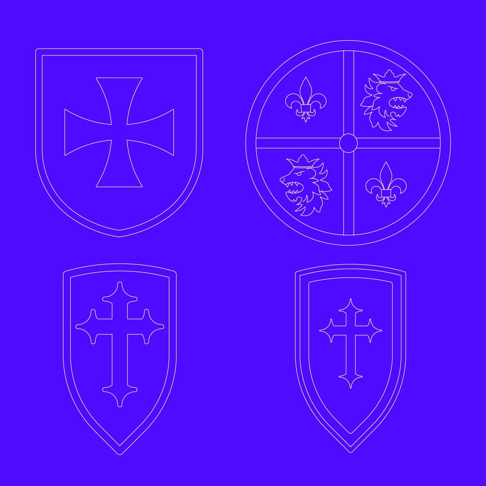 Heraldic Shield SVG Bundle: Medieval Renaissance Designs (digital ...