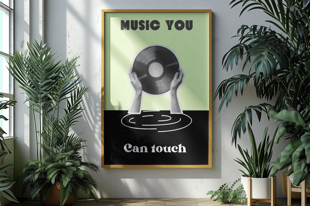 Music You Can Touch Vinyl Record Poster | Retro Music Wall Art ...