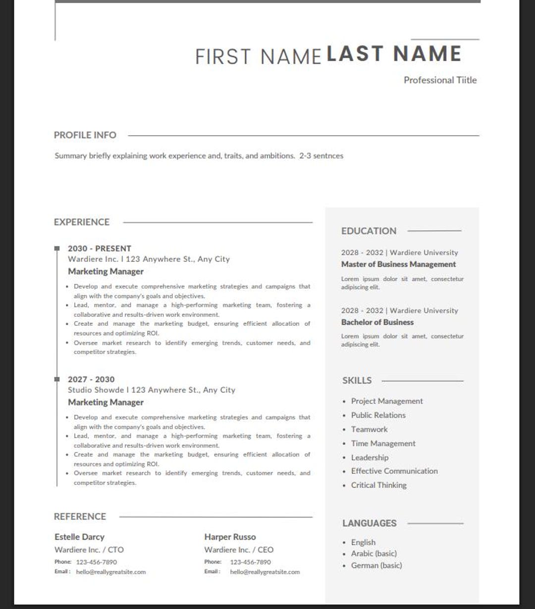 Multiple Resume' Templates - Etsy