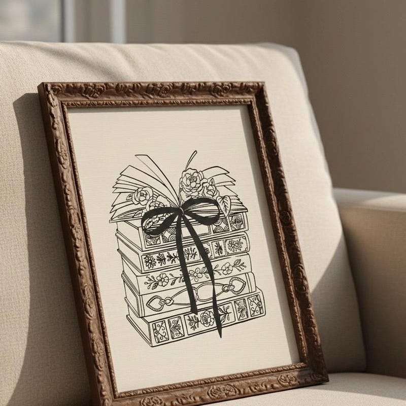 Bookish Printed Artwork - Etsy