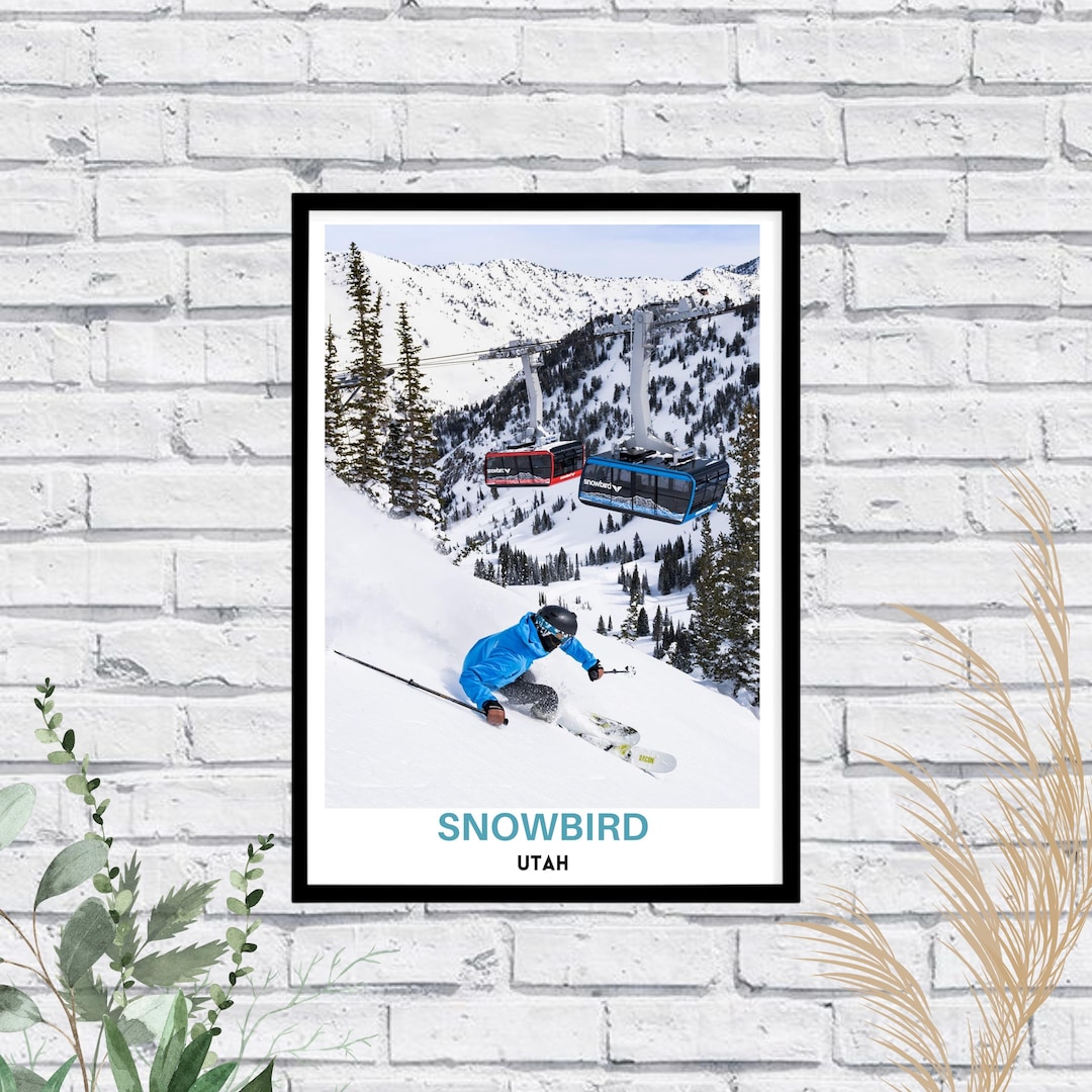 Snowbird Ski Resort Rolled Poster, Winter Decor, Mountain Wall Art ...
