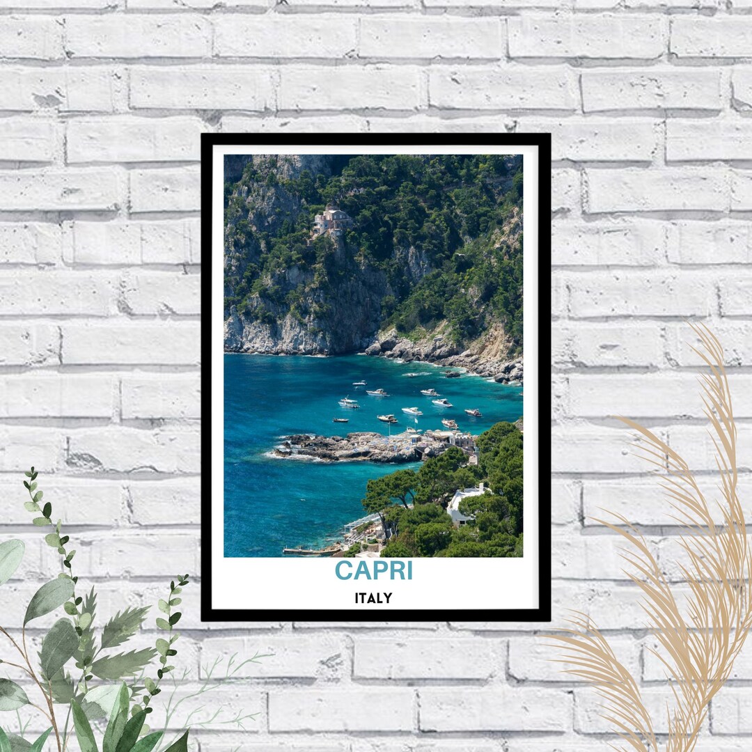 Scenic Capri Italy Poster: Coastal Travel Art - Etsy