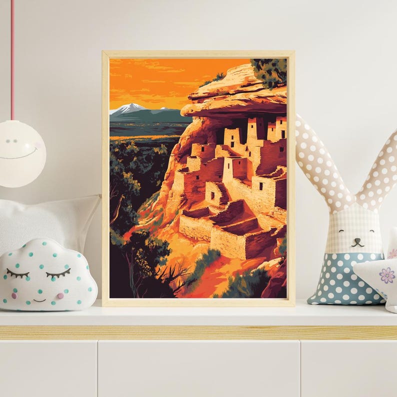 Mesa Verde National Park Print: Cliff Dwellings, Ancient Pueblo Art - Etsy