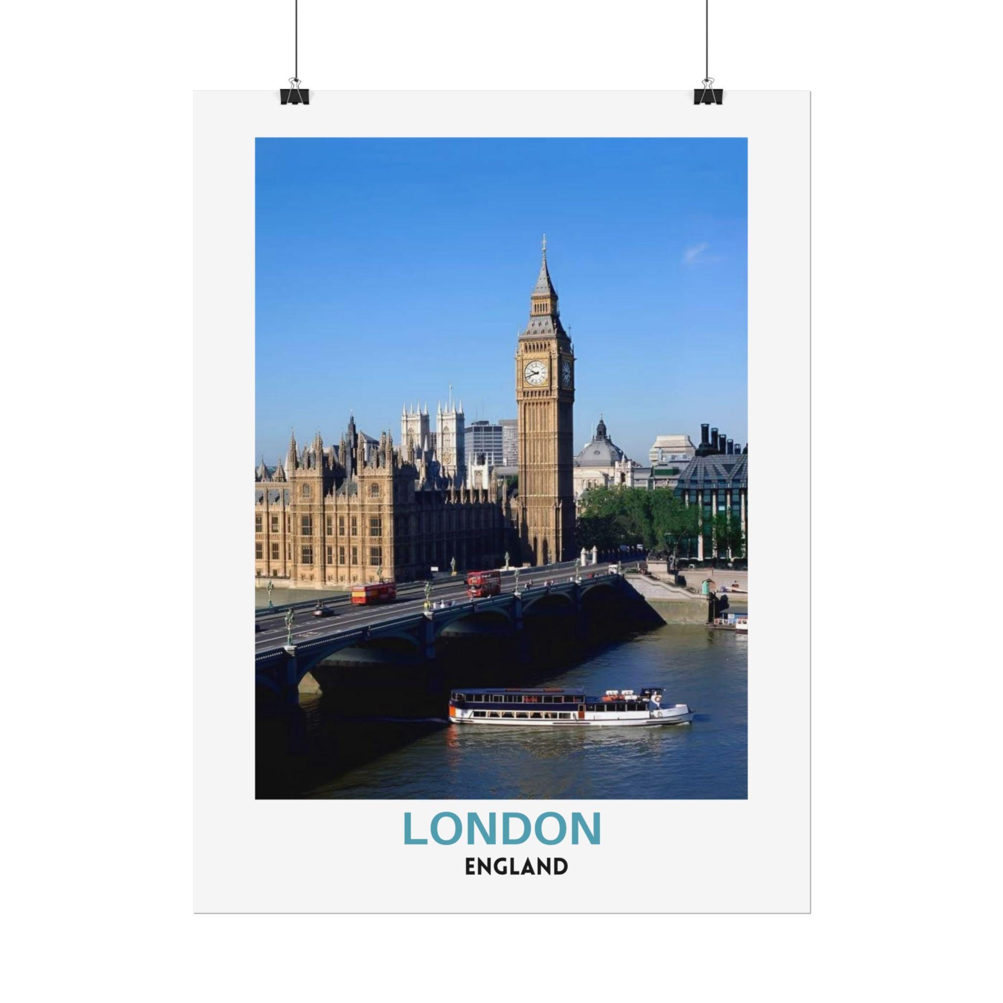 Vintage London Skyline Poster: Travel Wall Art - Etsy