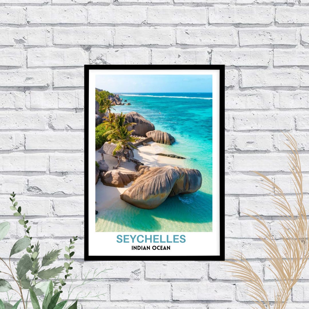 Tropical Seychelles Rolled Poster: Beach Ocean Wall Art - Etsy