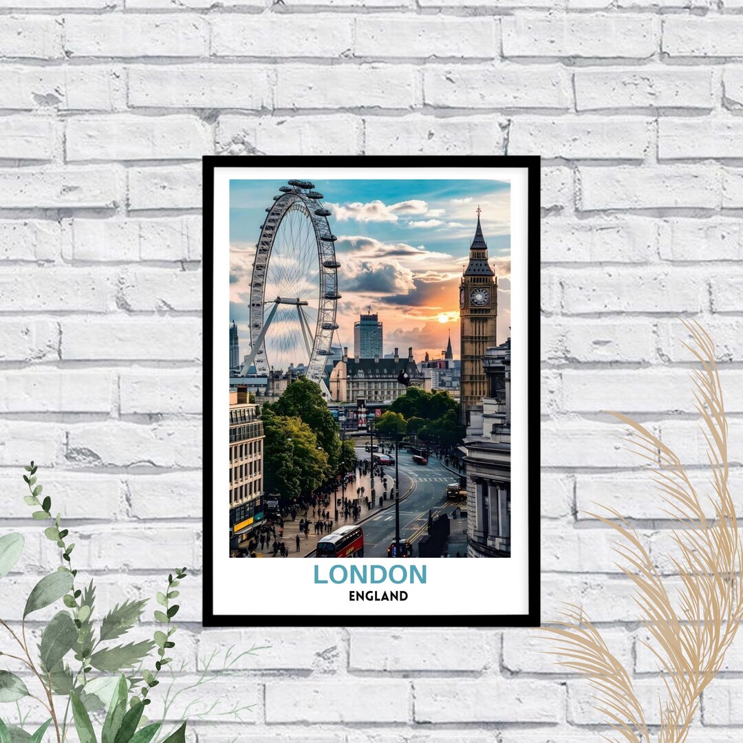 London Skyline Rolled Poster | Vintage Travel Art, Home Decor, Wall Art ...
