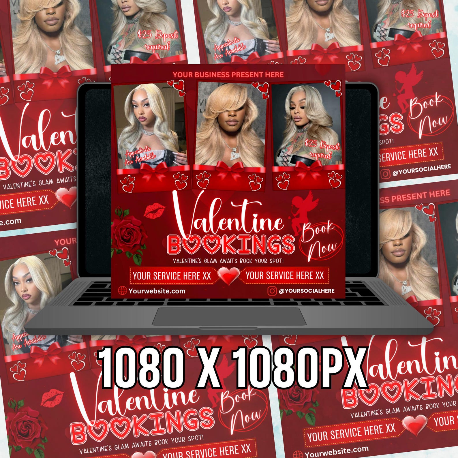 February Booking Flyer, Valentines Day Booking Flyer, February Booking ...