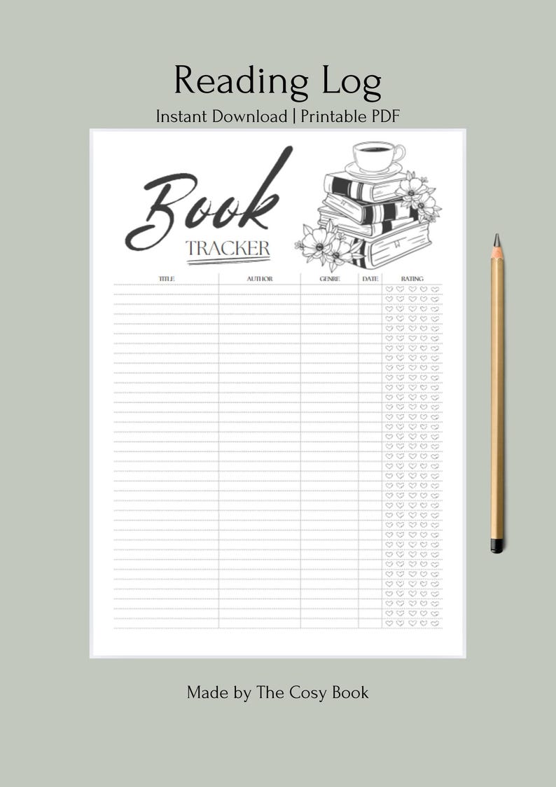 Track Your Reading Journey: Digital Printable Book Log & Reading Tracker, Instant PDF Download ...