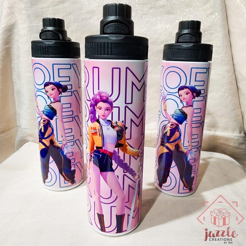 Kpop Demon Hunters Water Bottle, Sip Spout, Personalized Tumbler, 16oz ...