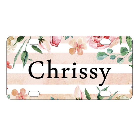 Peach Floral Mini License Plate-bike Plate-kid's Door Sign - Etsy