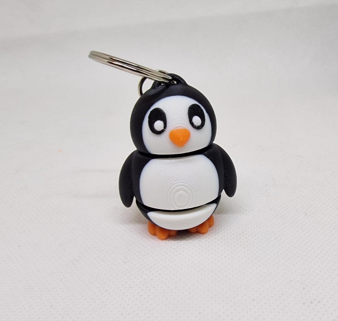 3d-printed Penguin Keychain - Flexi, Fidget, Fun Accessory - Etsy