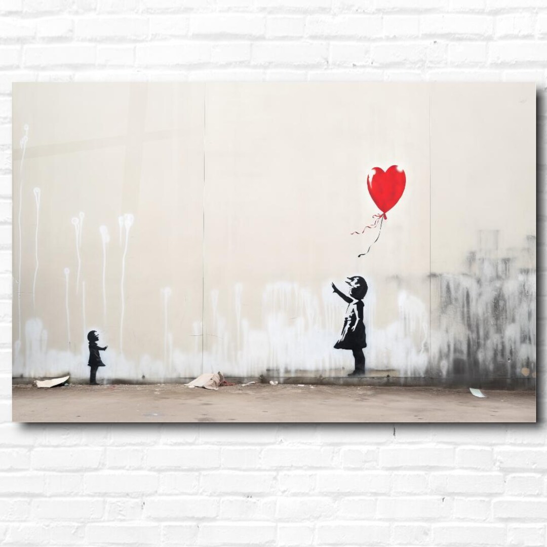 Surreal Balloon Artwork–large Hanging Glass Wall Decor,large Glass Art ...