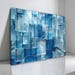 Blue Geometric Tempered Glass Wall Art, Modern Abstract Panel - Etsy
