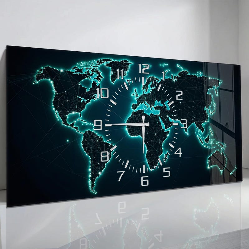 Map Wall Clock - Etsy UK
