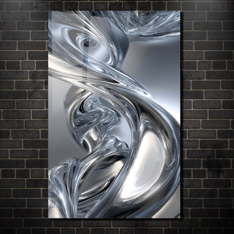 Silver Abstract Art - Etsy