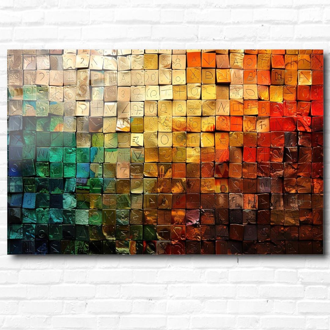 Abstract Mosaic Periodic Table Tempered Glass Wall Art,abstract Science ...