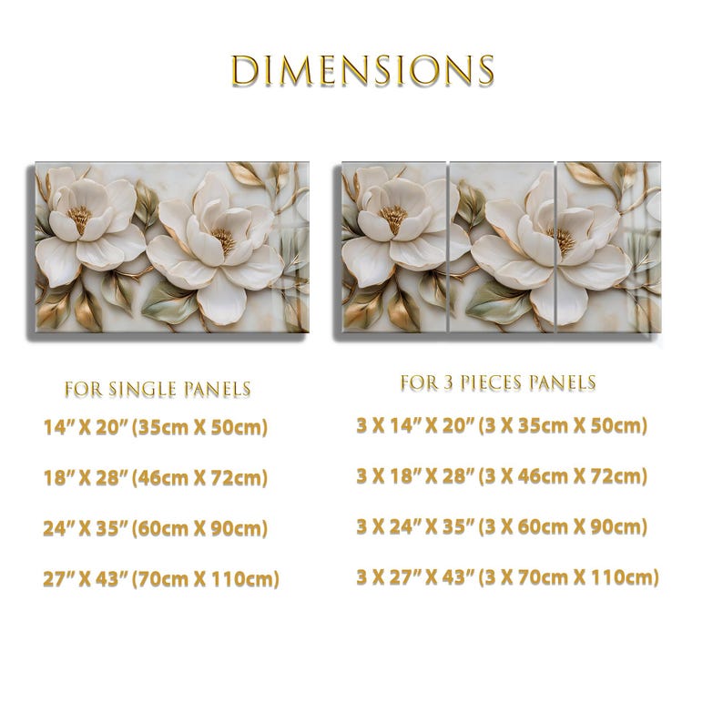 White Magnolia Tempered Glass Wall Art: Elegant Floral Decor - Etsy