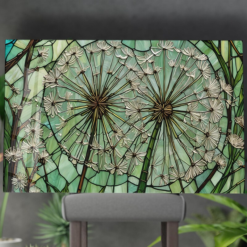 Dandelion Glass Panel - Etsy UK