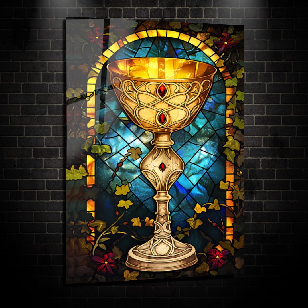 Colorful Stained Glass Holy Communion Goblet Art - Tempered Glass Wall ...
