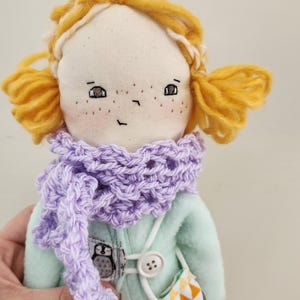 Miniature Handmade Doll Pink Hair Doll Rag Doll - Etsy