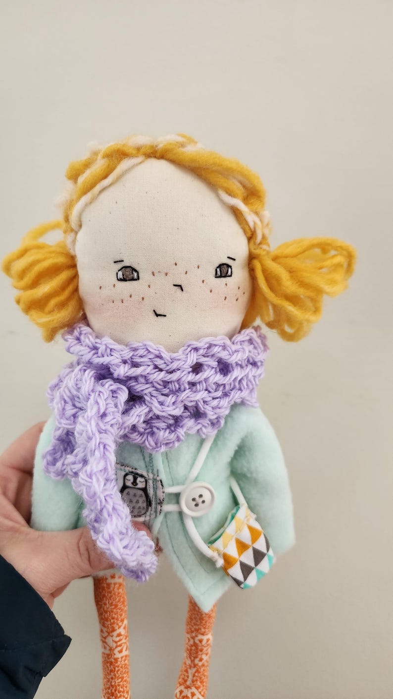 Miniature Handmade Doll Pink Hair Doll Rag Doll - Etsy