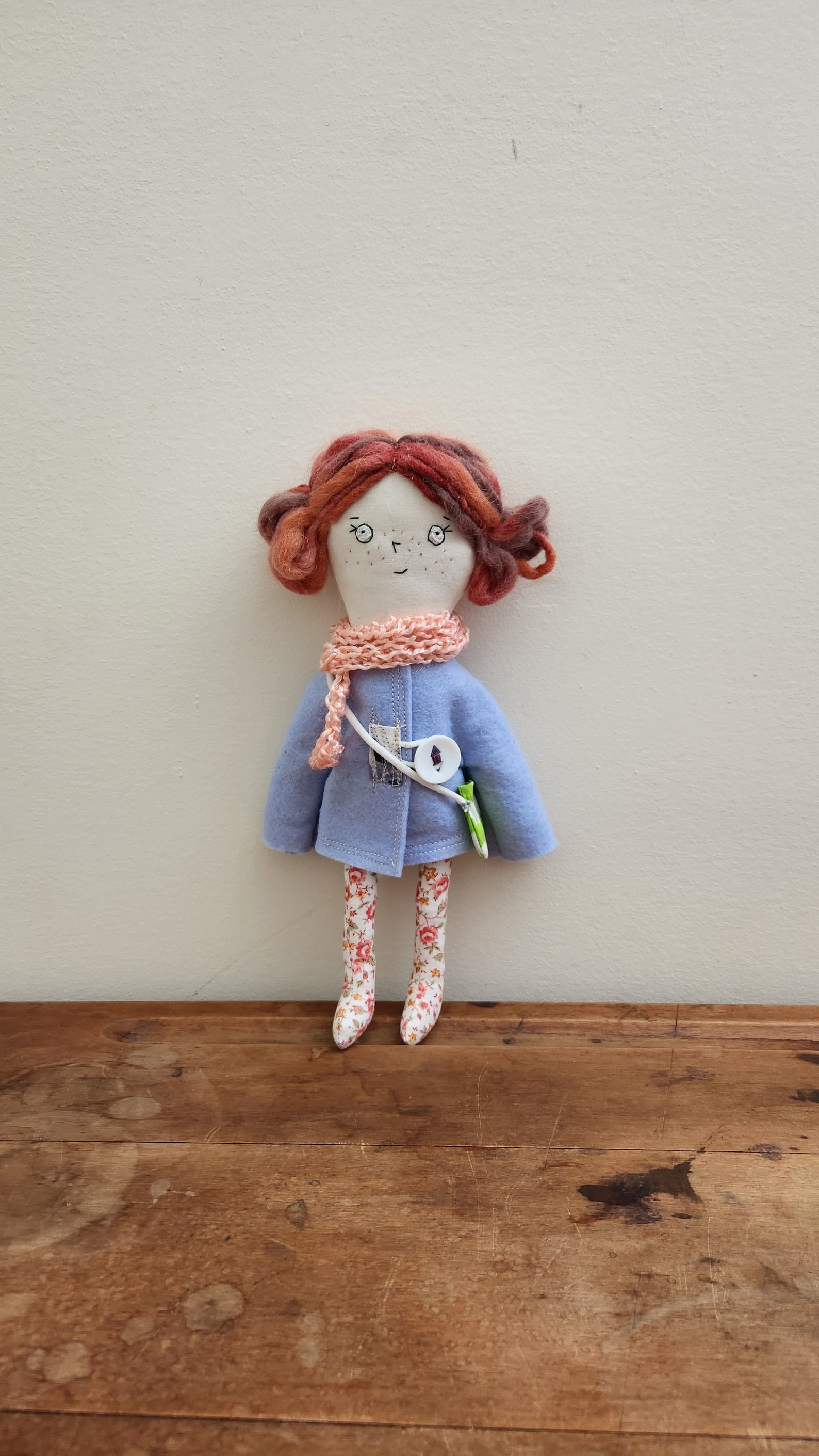 Miniature Handmade Doll Pink Hair Doll Rag Doll - Etsy