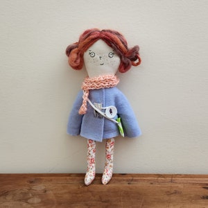 Miniature Handmade Doll Pink Hair Doll Rag Doll - Etsy