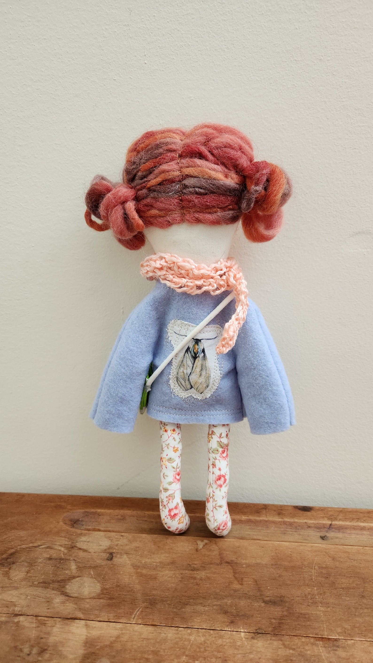 Miniature Handmade Doll Pink Hair Doll Rag Doll - Etsy