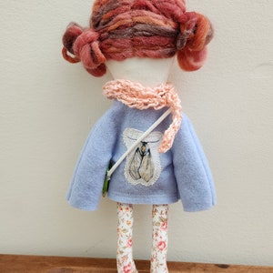 Miniature Handmade Doll Pink Hair Doll Rag Doll - Etsy