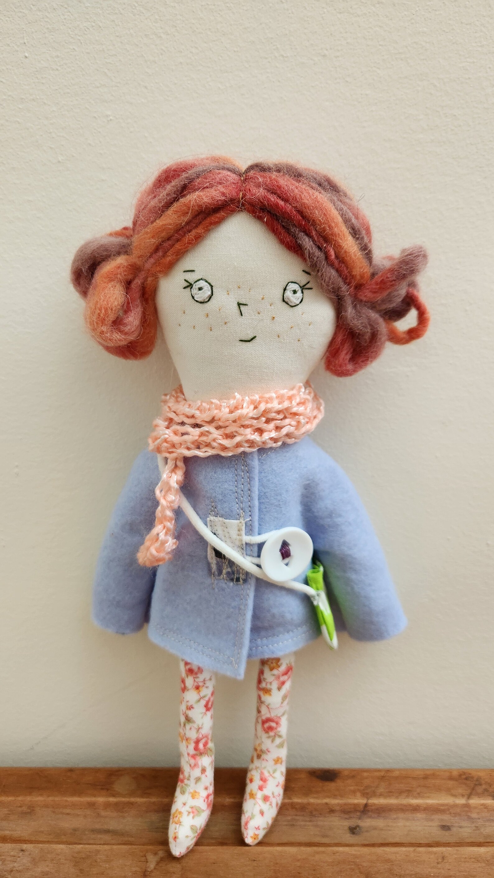 Miniature Handmade Doll Pink Hair Doll Rag Doll - Etsy