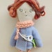 Miniature Handmade Doll Pink Hair Doll Rag Doll - Etsy