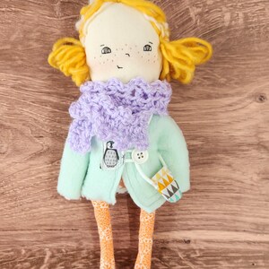 Miniature Handmade Doll Pink Hair Doll Rag Doll - Etsy