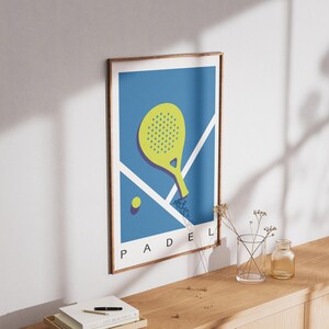 Padel Wall Art, Minimalist Sports Poster, Modern Paddle Tennis Decor ...