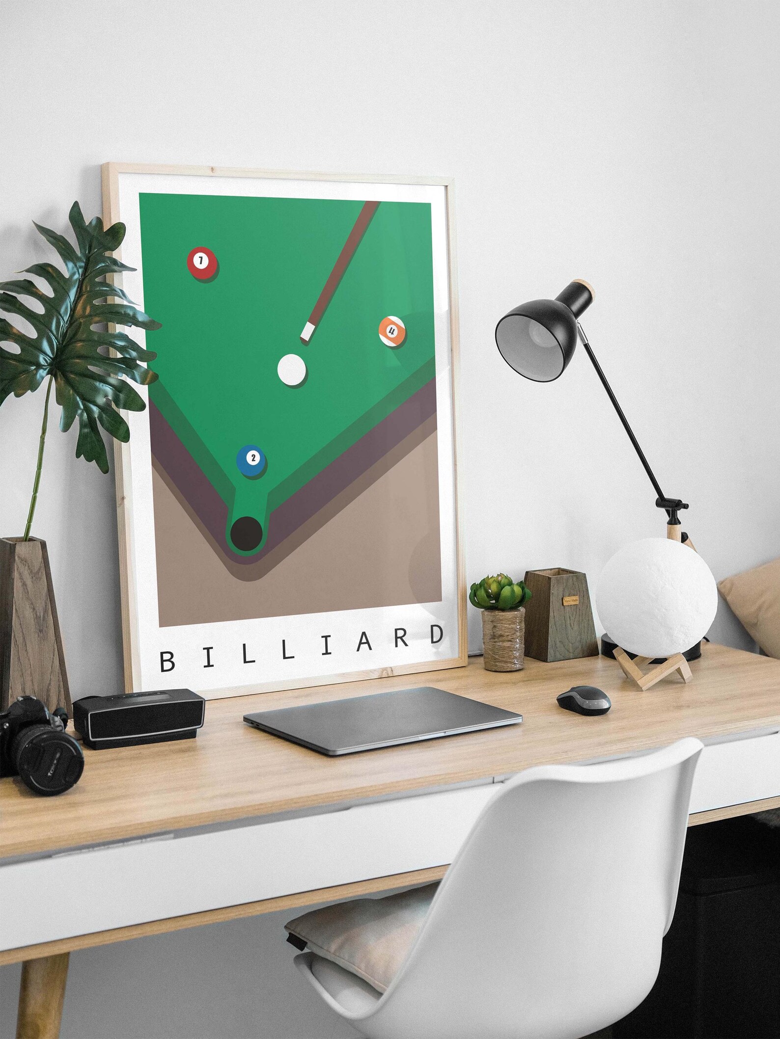 Minimalist Billiards Poster, Pool Table Wall Art, Modern Game Room Wall ...