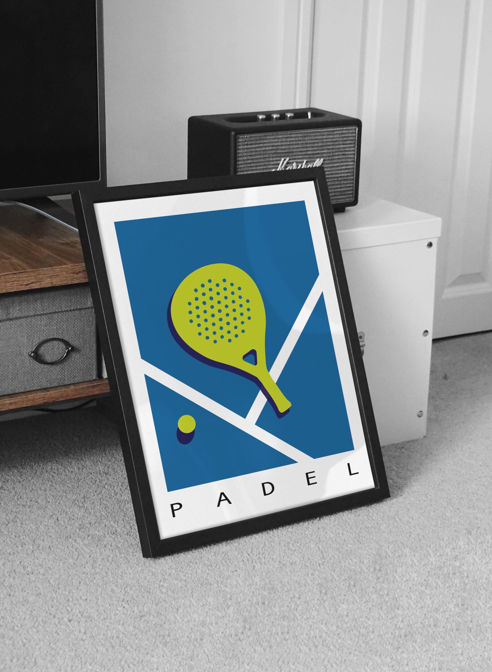 Padel Wall Art, Minimalist Sports Poster, Modern Paddle Tennis Decor ...