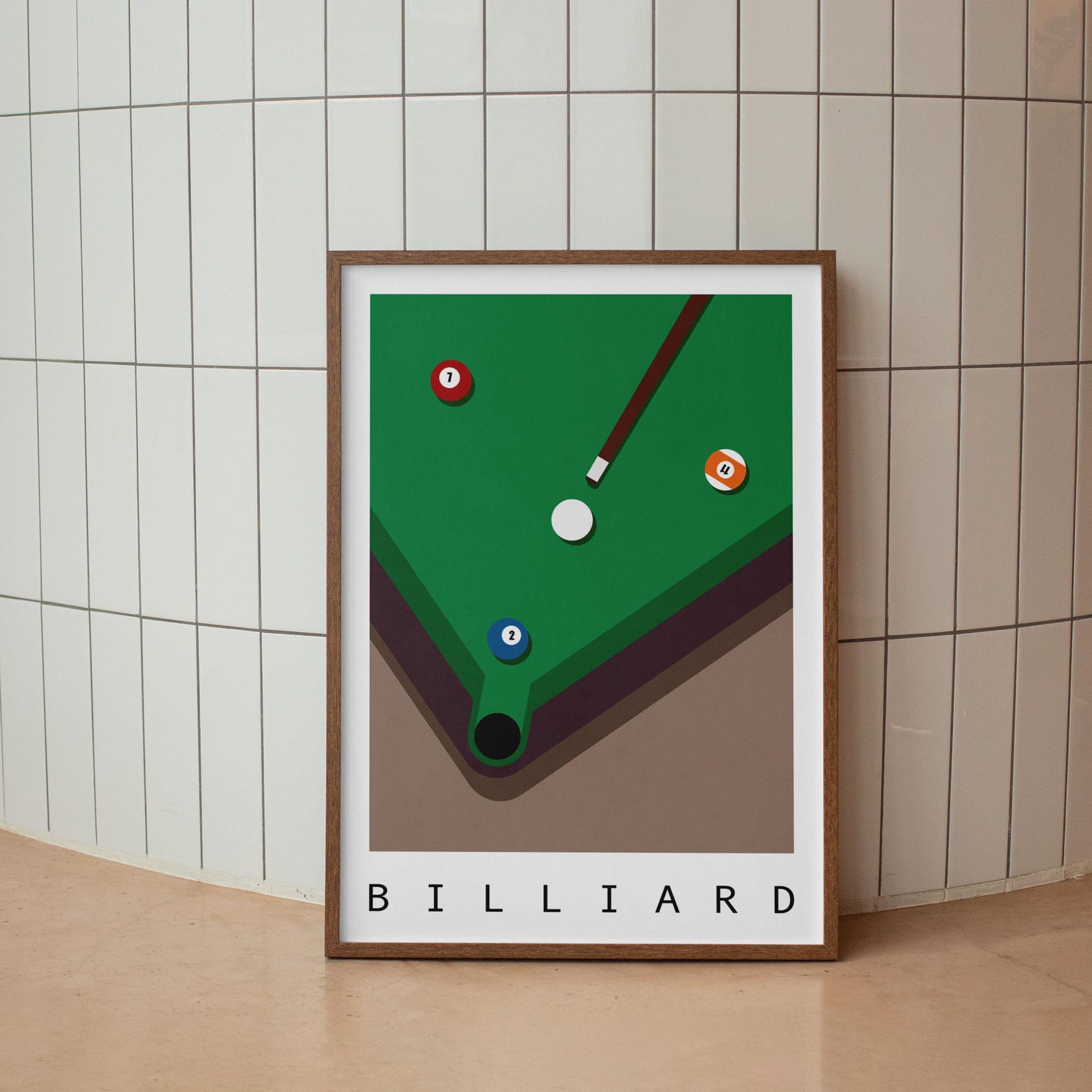 Minimalist Billiards Print: Modern Game Room Decor (digital Download ...
