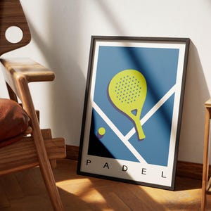 Padel Wall Art, Minimalist Sports Poster, Modern Paddle Tennis Decor ...