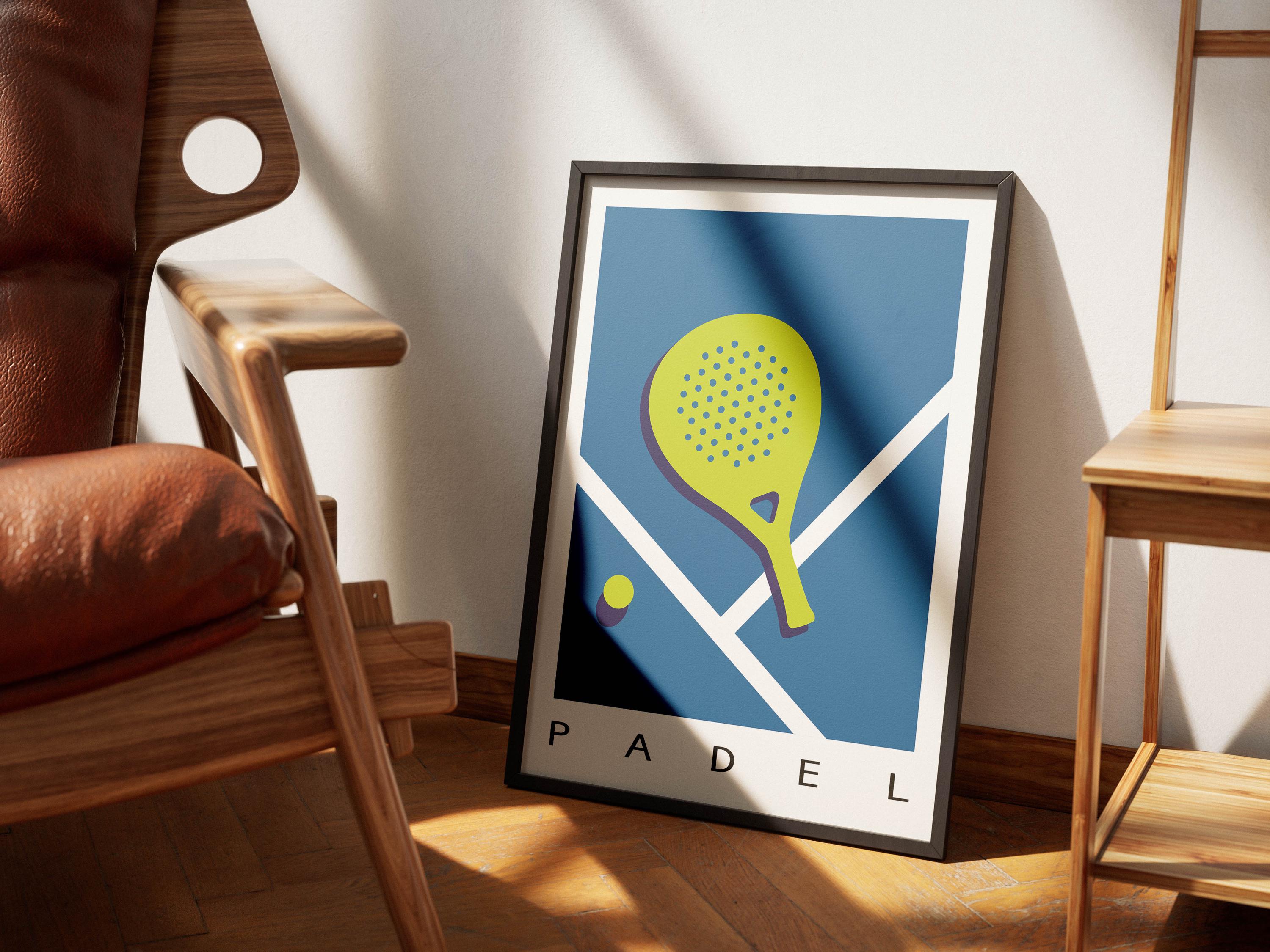 Padel Wall Art, Minimalist Sports Poster, Modern Paddle Tennis Decor ...