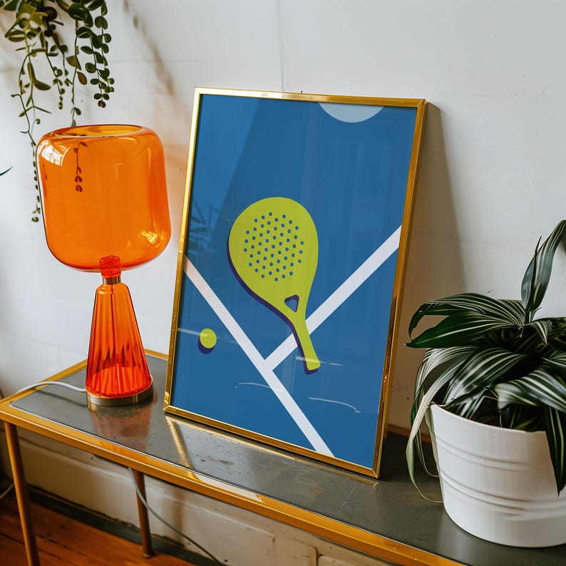 Minimalist Padel Tennis Poster, Modern Sports Wall Art, Padel Racket ...