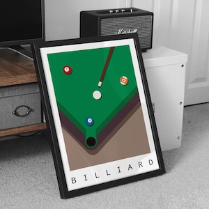Minimalist Billiards Print: Modern Game Room Decor (digital Download ...