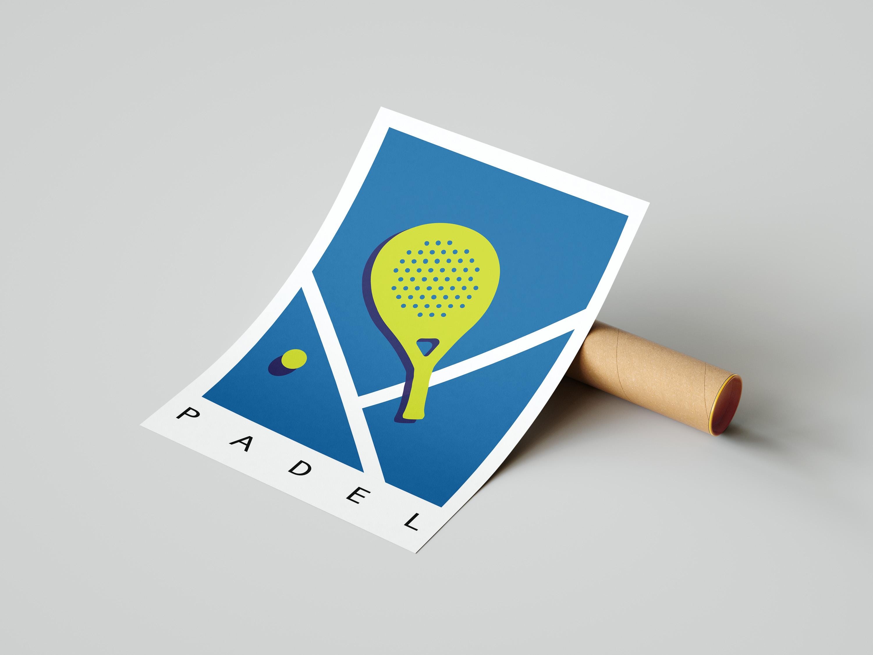 Padel Wall Art, Minimalist Sports Poster, Modern Paddle Tennis Decor ...