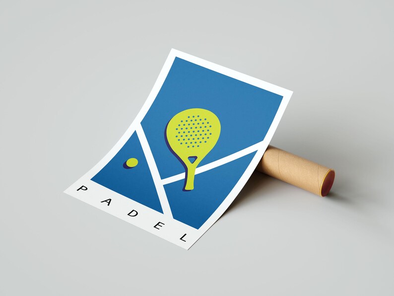 Minimalist Padel Tennis Poster: Modern Game Room Decor (digital ...