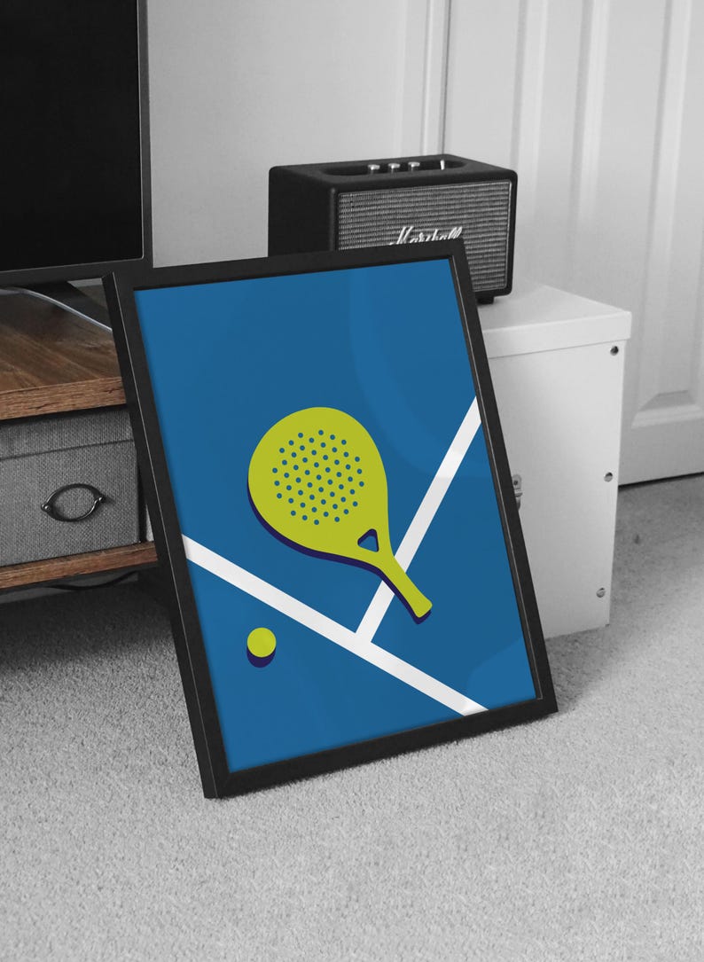 Minimalist Padel Tennis Poster, Modern Sports Wall Art, Padel Racket ...