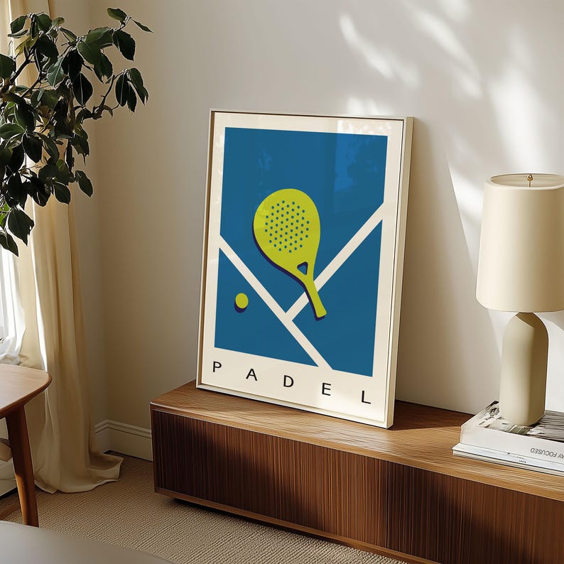 Padel Wall Art, Minimalist Sports Poster, Modern Padel Tennis Decor ...