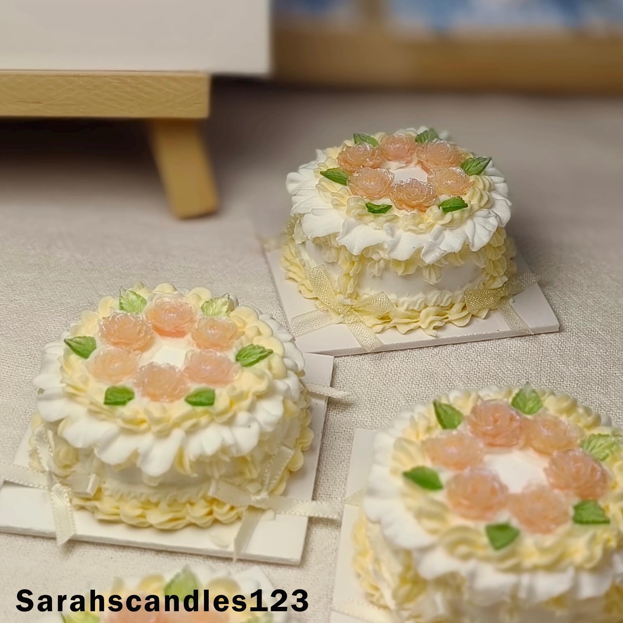 Cute Flower Cake Cute Small Cake Mini Food Mini Dessert Scale 1/12 Mini ...