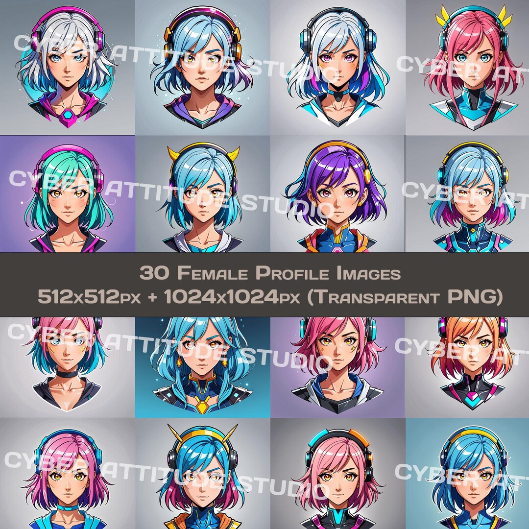 Digital Girl Gamer Profile Picture Twitch Avatar Design Discord Profile ...