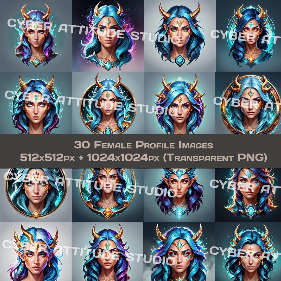 Digital Girl Gamer Profile Picture Twitch Avatar Design Discord Profile ...