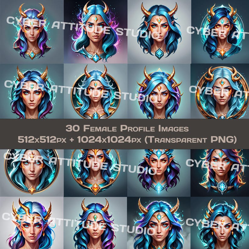 Digital Girl Gamer Profile Picture Twitch Avatar Design Discord Profile ...